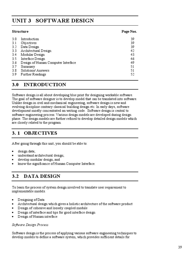 Unit 3 Software Design: Structure | PDF | Human–Computer Interaction ...
