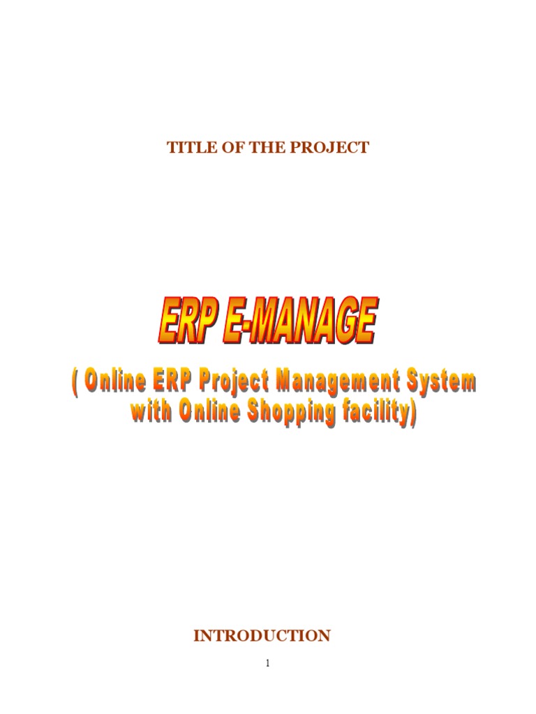 E-Commerce Project Overview | PDF | Php | Enterprise Resource Planning