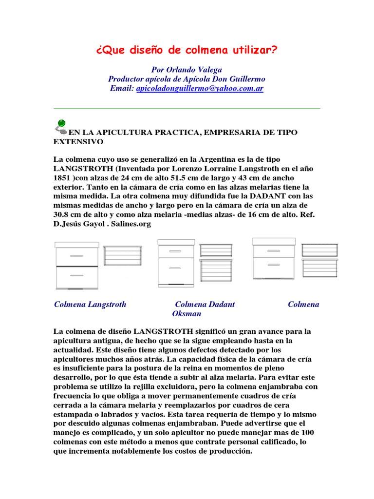 Que Diseño De Colmena Utilizar Pdf Ecología De Himenópteros