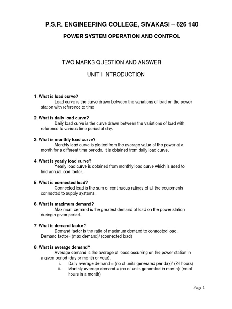 Psoc Two Marks Part-1 | PDF | Electronic Engineering | Electrical Components