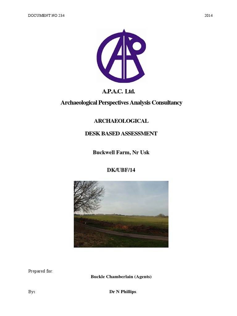 234: Buckwell Farm, Usk, Monmouthshire, Desk Based Assessment, APAC LTD ...