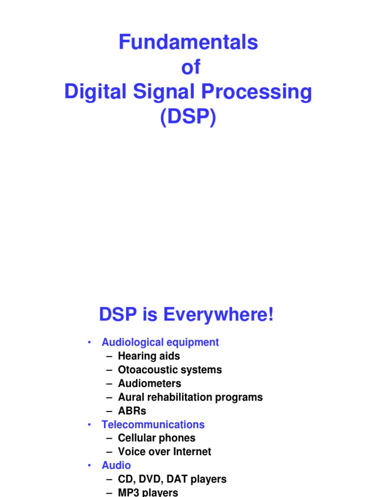 Digital Signal Processing Basics | PDF | Digital Signal Processing ...