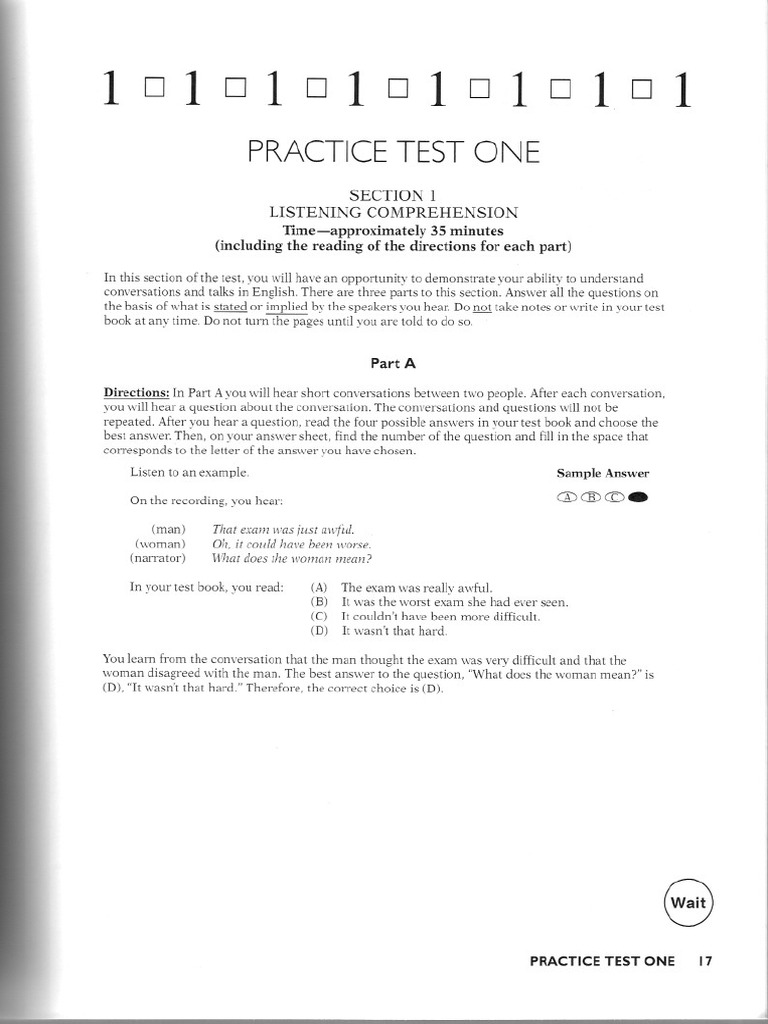 TOEFL ITP Test 1