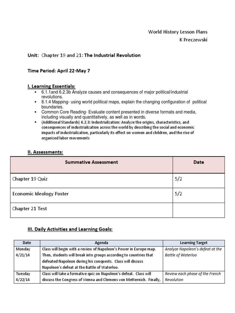 Chapter 19 and 21 The Industrial Revolution | PDF | Industrial ...
