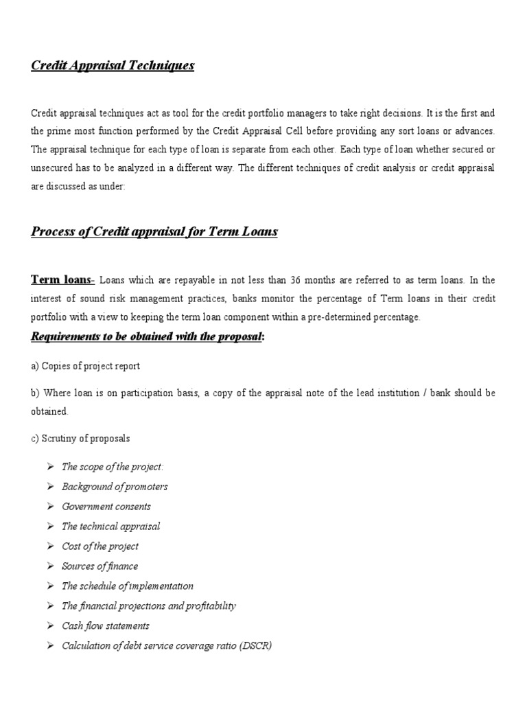 Credit Appraisal Techniques | Equity (Finance) | Credit (Finance)