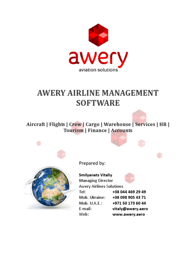 Awery Airline Management Software | PDF | Operating System | Databases