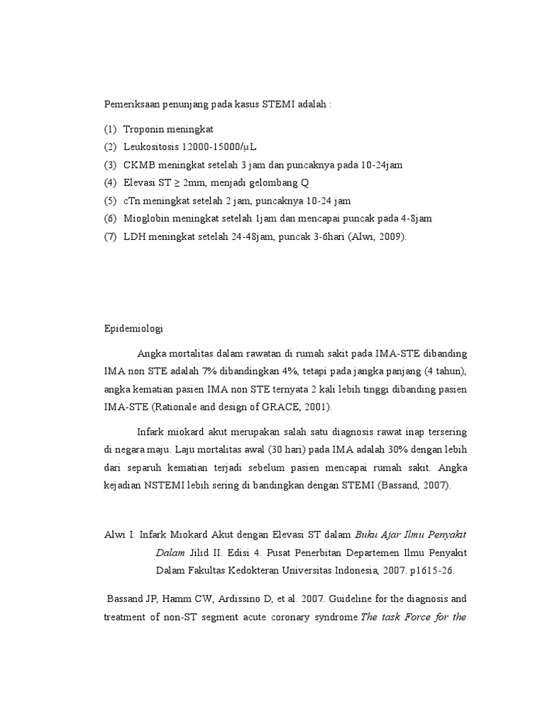 Pemeriksaan Penunjang pada STEMI | PDF