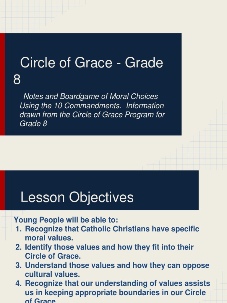 Circle of Grace - Grade 8 | PDF | Ten Commandments | Grace In Christianity
