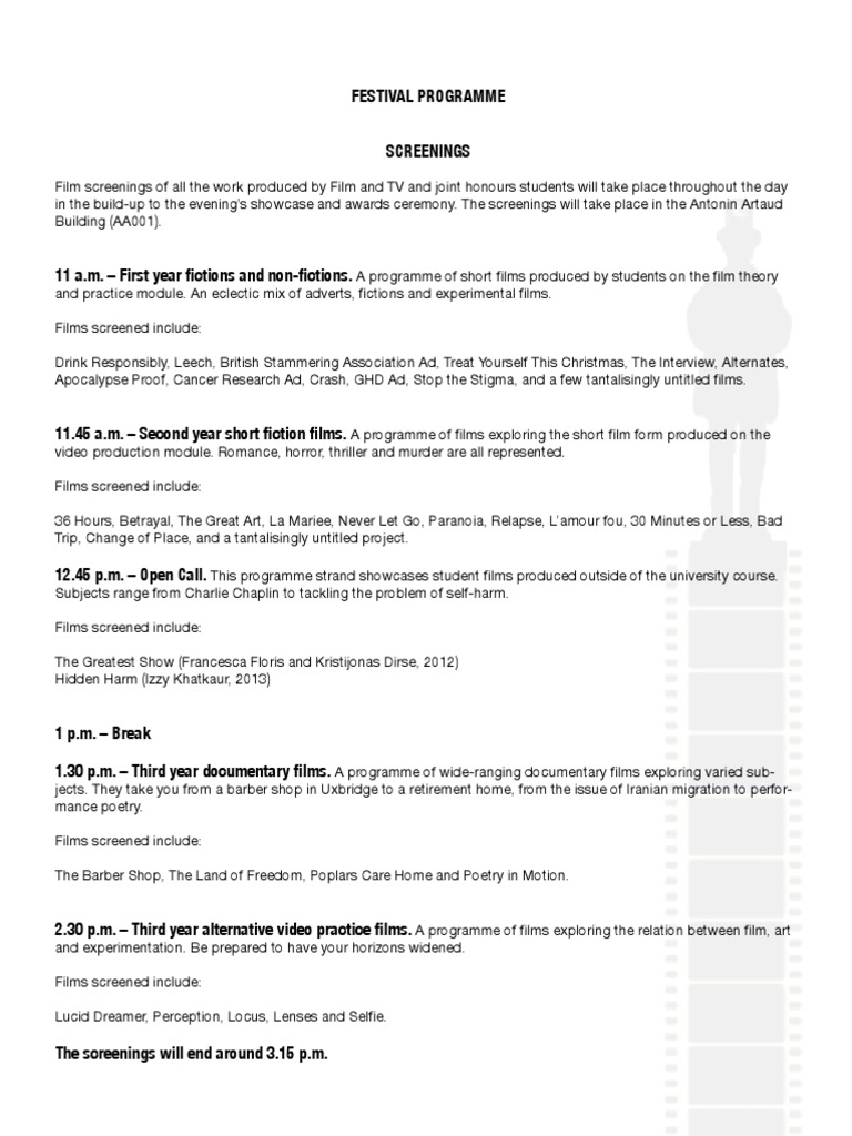 Festival Programme | PDF | Leisure