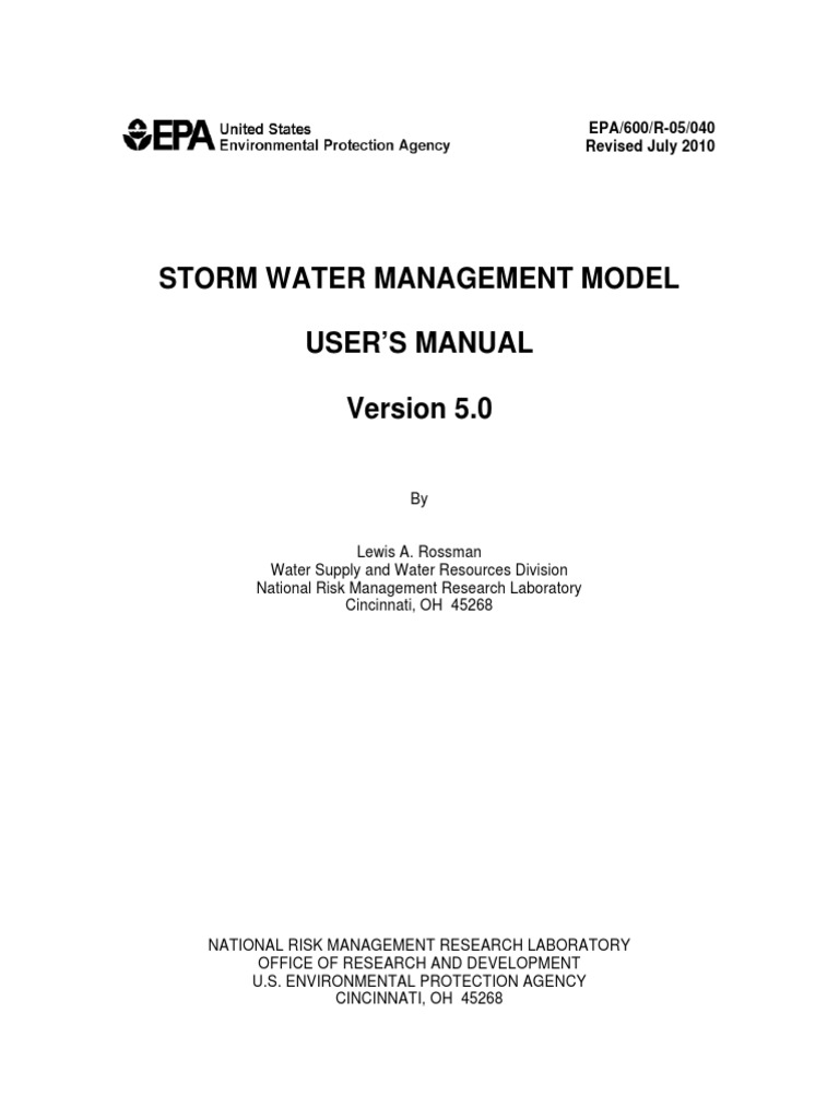 EPA SWMM User's Manual v5 | PDF