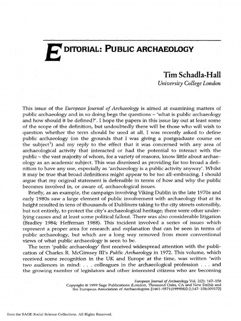 Public Archaeology Pdf Archaeology Cultural Heritage