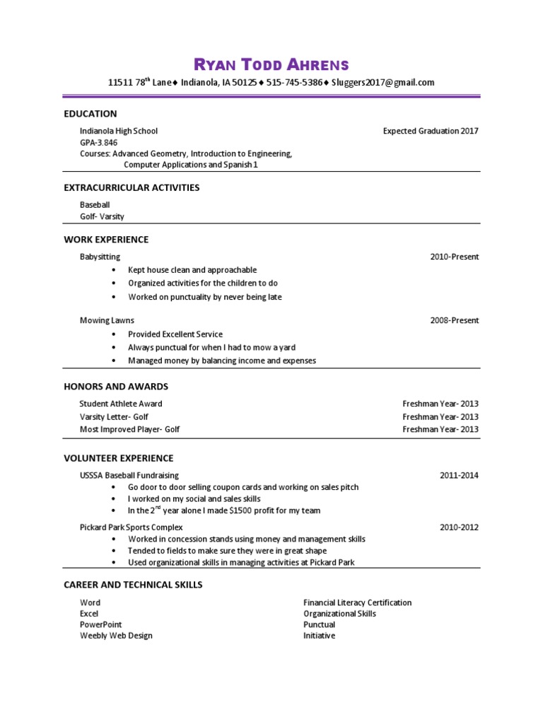 Ryan Todd Ahrens Resume | PDF