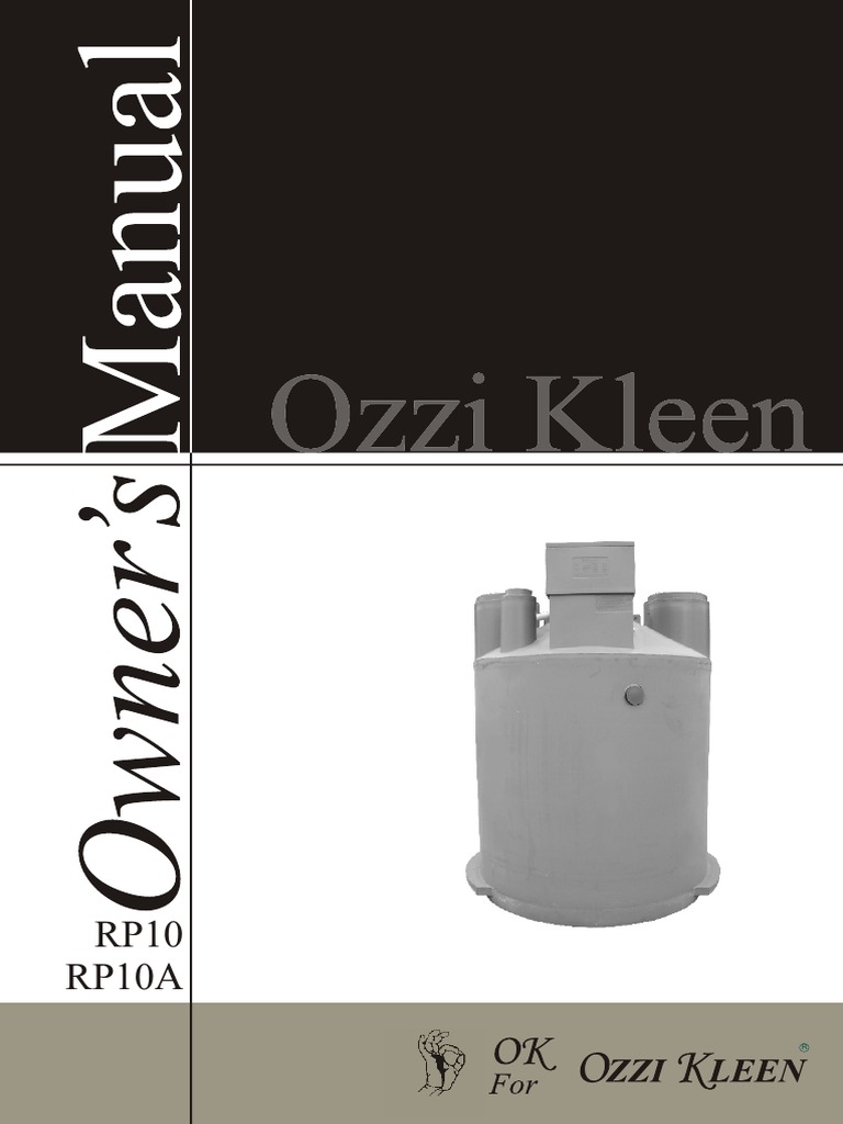 Ozzi+Kleen_Owners+ManualLRev_L | Sewage Treatment | Wastewater