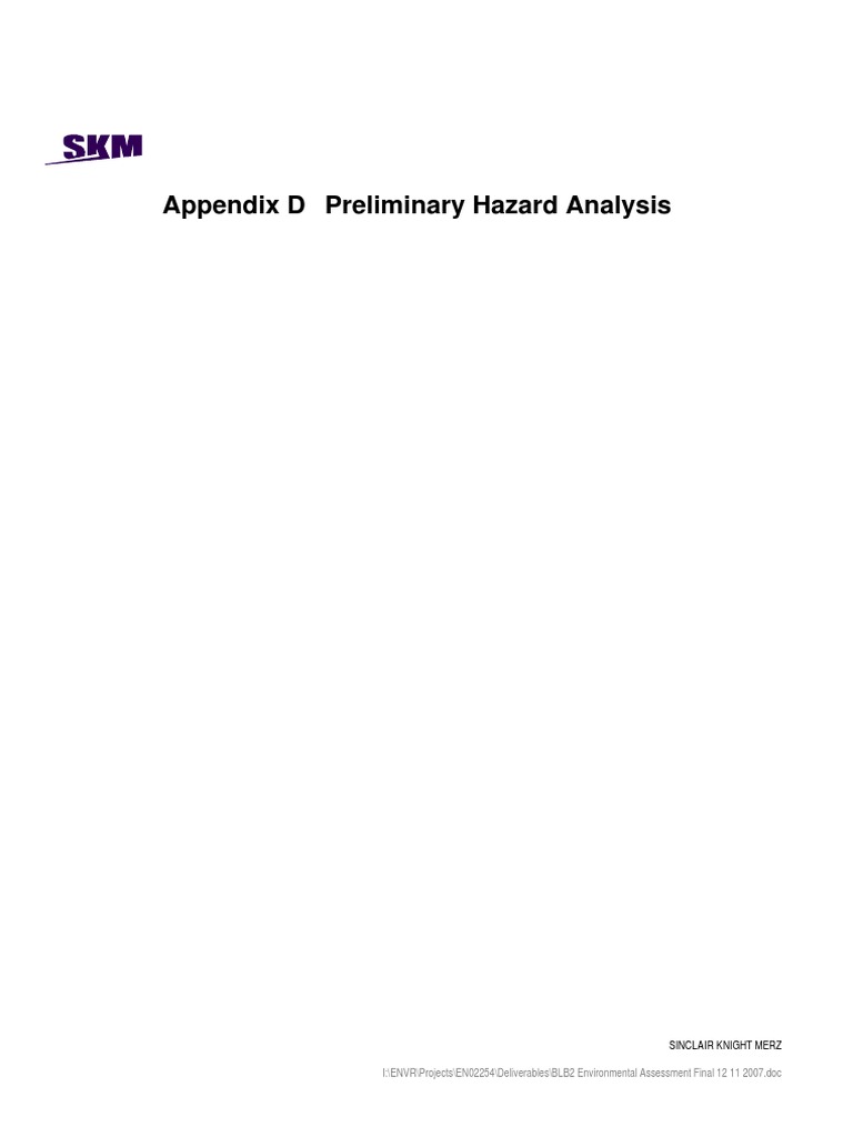 Preliminary Hazard Analysis | PDF | Pipeline Transport | Flammability