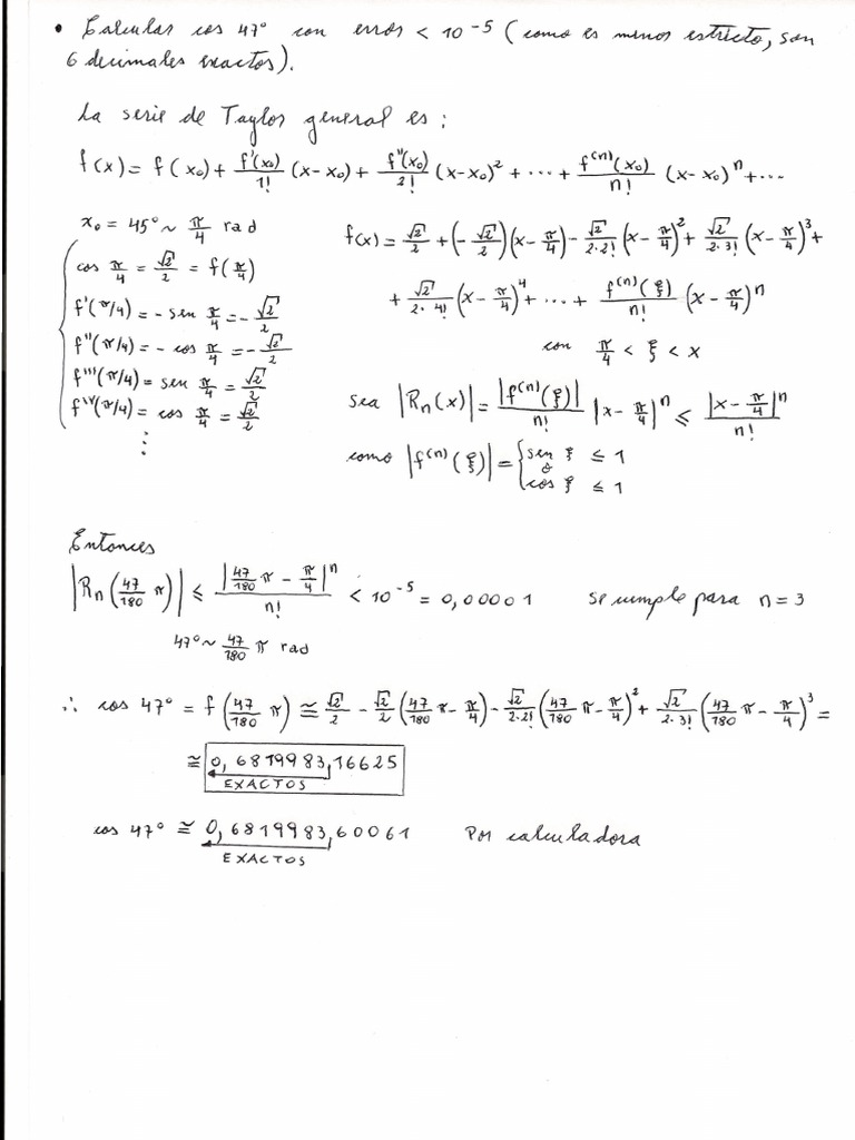 Ejercicios Resueltos de Series de Taylor | PDF