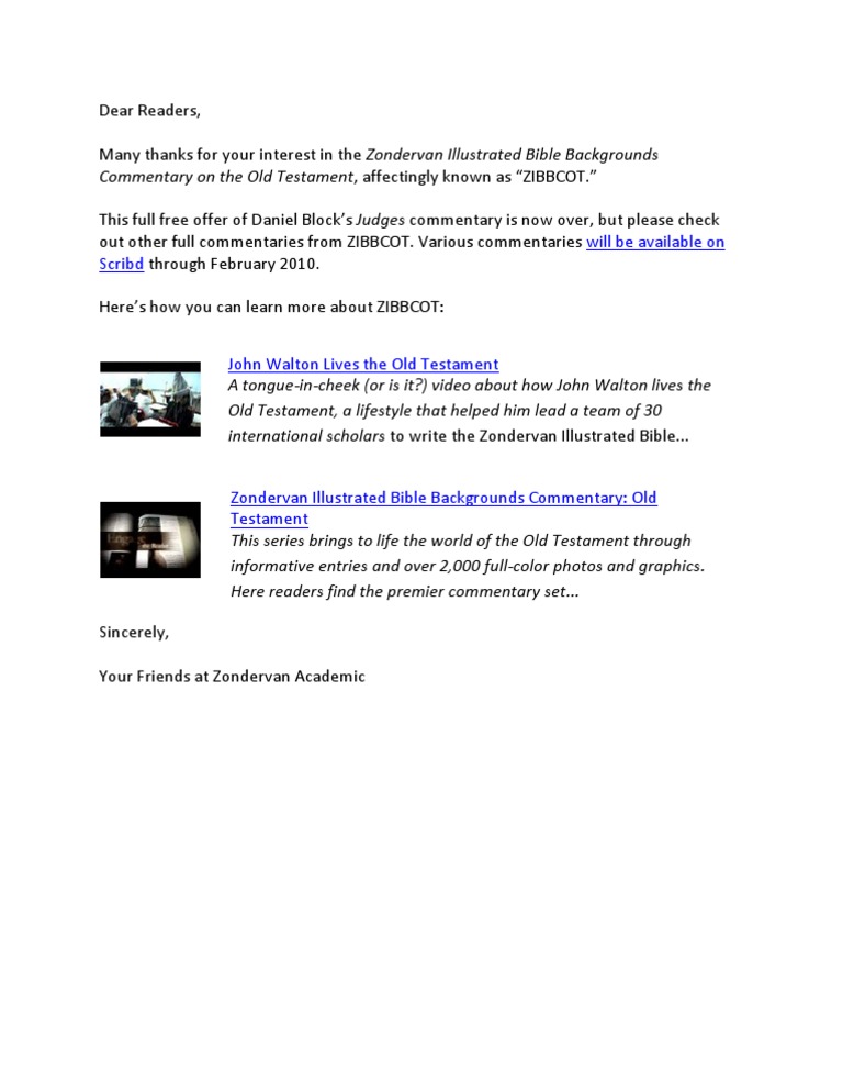 Judges - Zondervan Illustrated Bible Backgrounds Commentary | PDF | Art