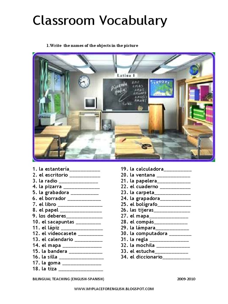 Classroom Vocabulary | PDF | Arte