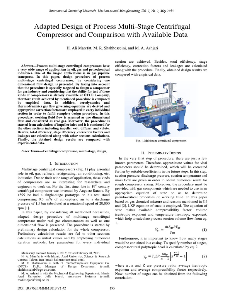 Multi-Stage Centrifugal Compressor Design | PDF | Gas Compressor ...