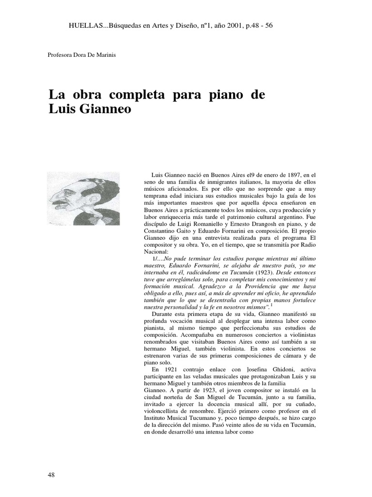 Luis Gianneo: Vida y Obra Musical | PDF