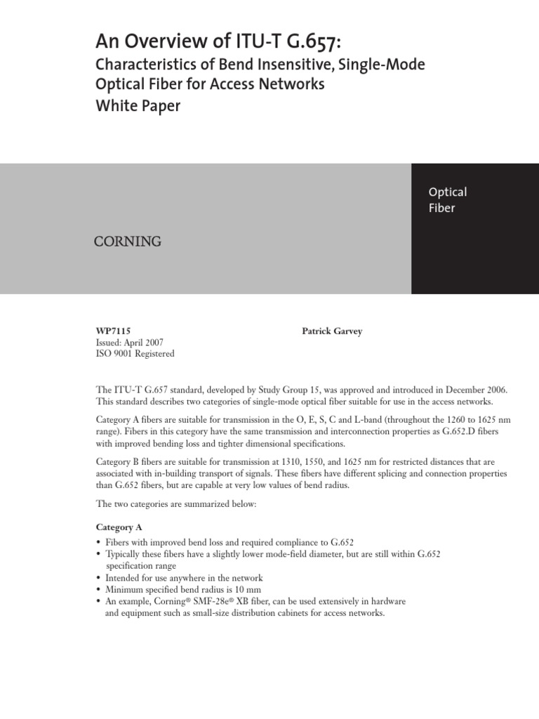 Itu-T G.657 | PDF | Computers | Technology & Engineering