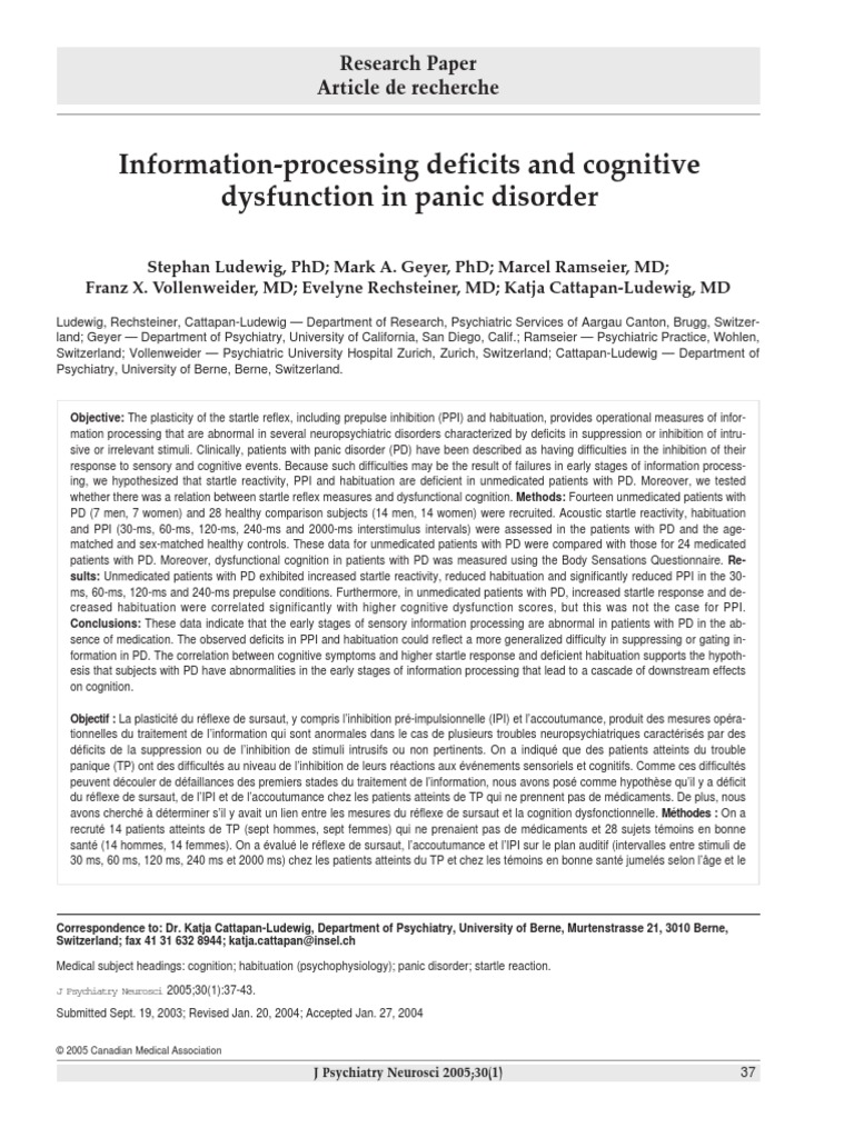 Procesamiento de La Información en El Pánicor | PDF | Amygdala ...