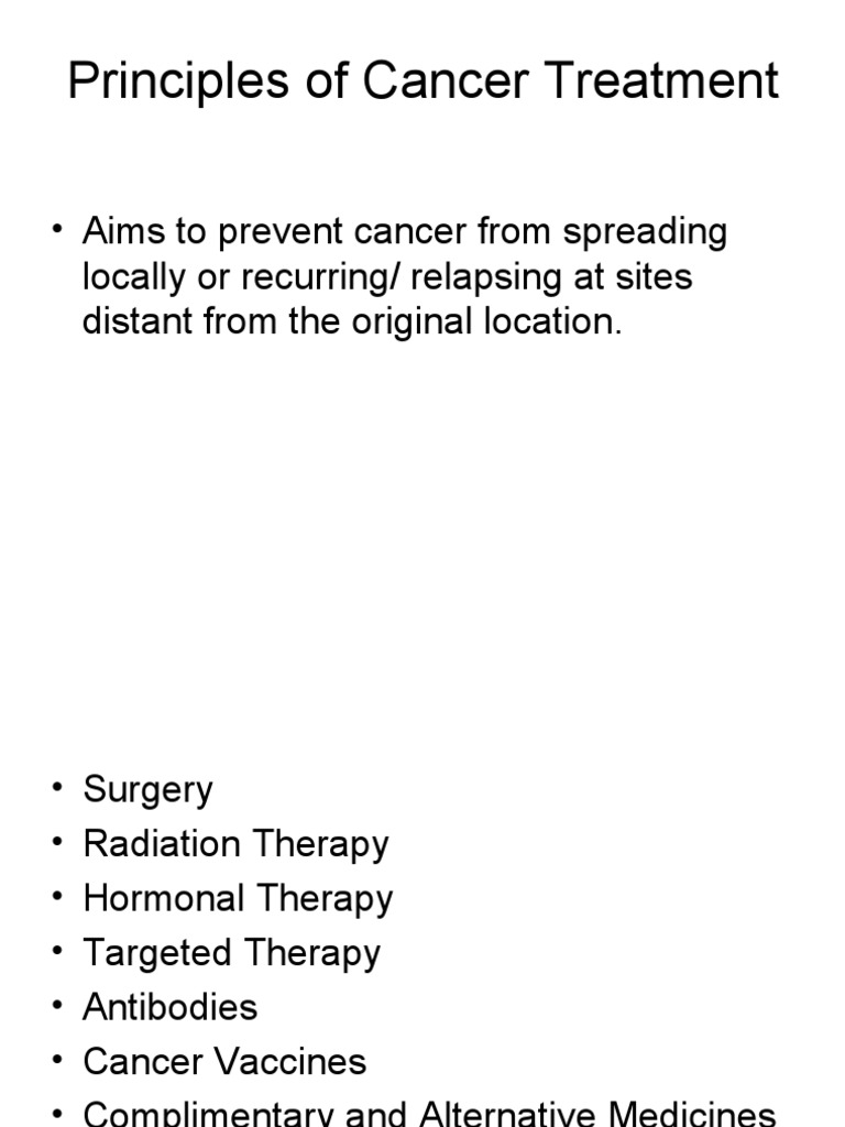 Principles of Cancer Treatment | PDF | Hematopoietic Stem Cell ...