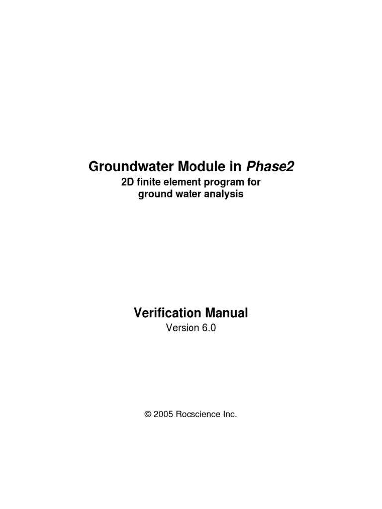 Rocscience - Groundwater Module in Phase2, 2D Finite Element Program ...