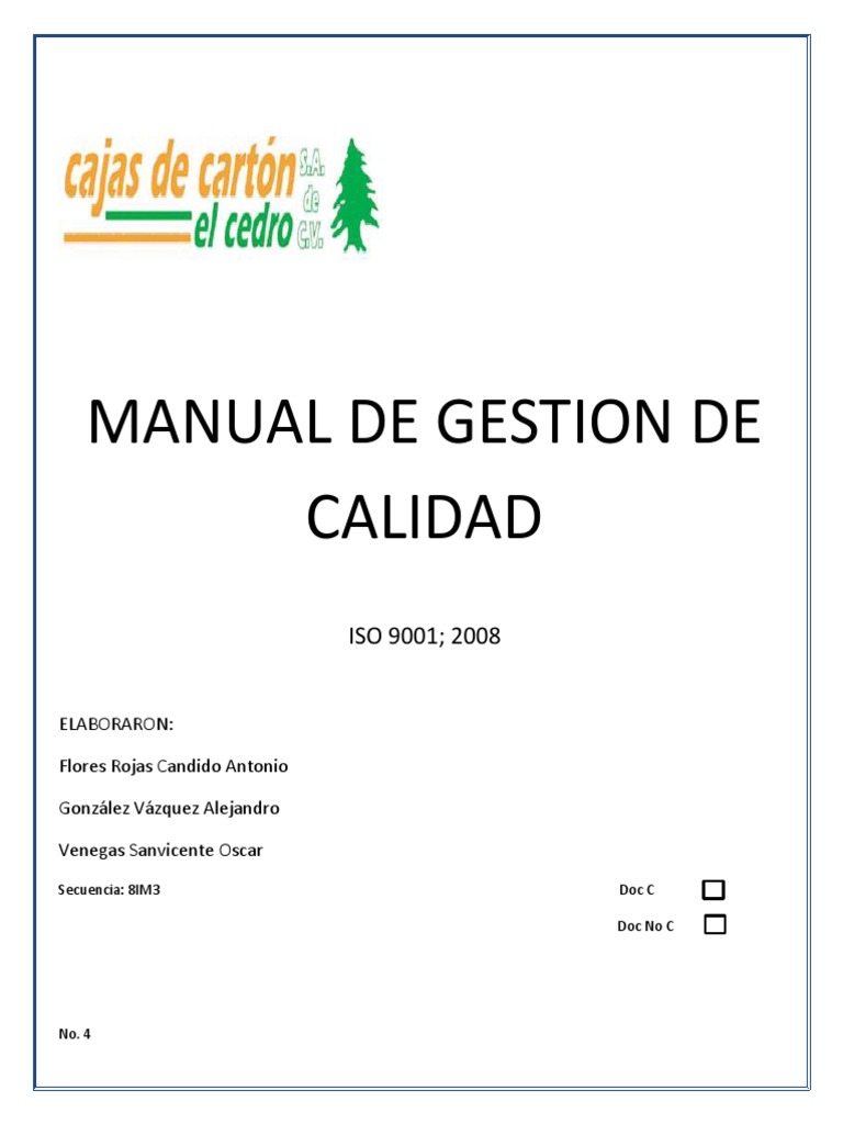 Manual de Calidad | Descargar gratis PDF | Gestión de la calidad | Calidad (comercial)