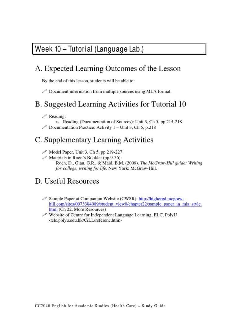 Week 10 Study Guide Tutorial | PDF