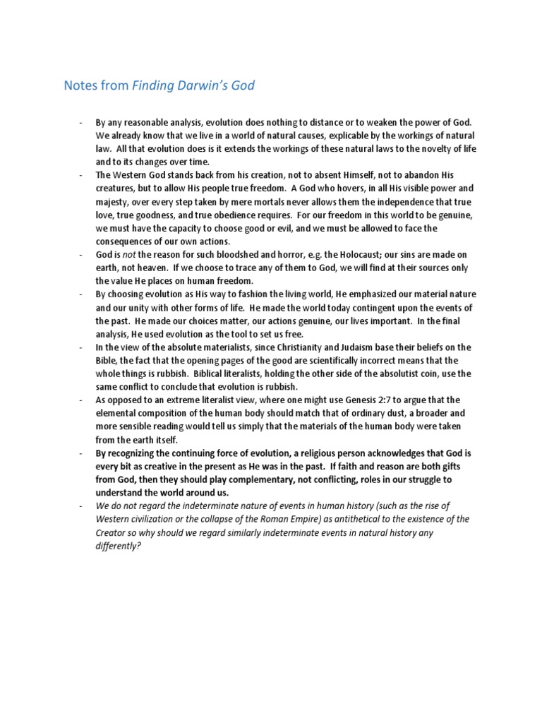 Finding Darwin's God - Evolution and Freedom | PDF | Good And Evil | God