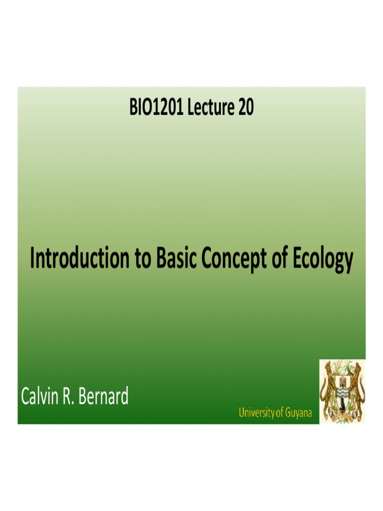Understanding Ecological Concepts: An Introduction to Key Terms, Levels ...