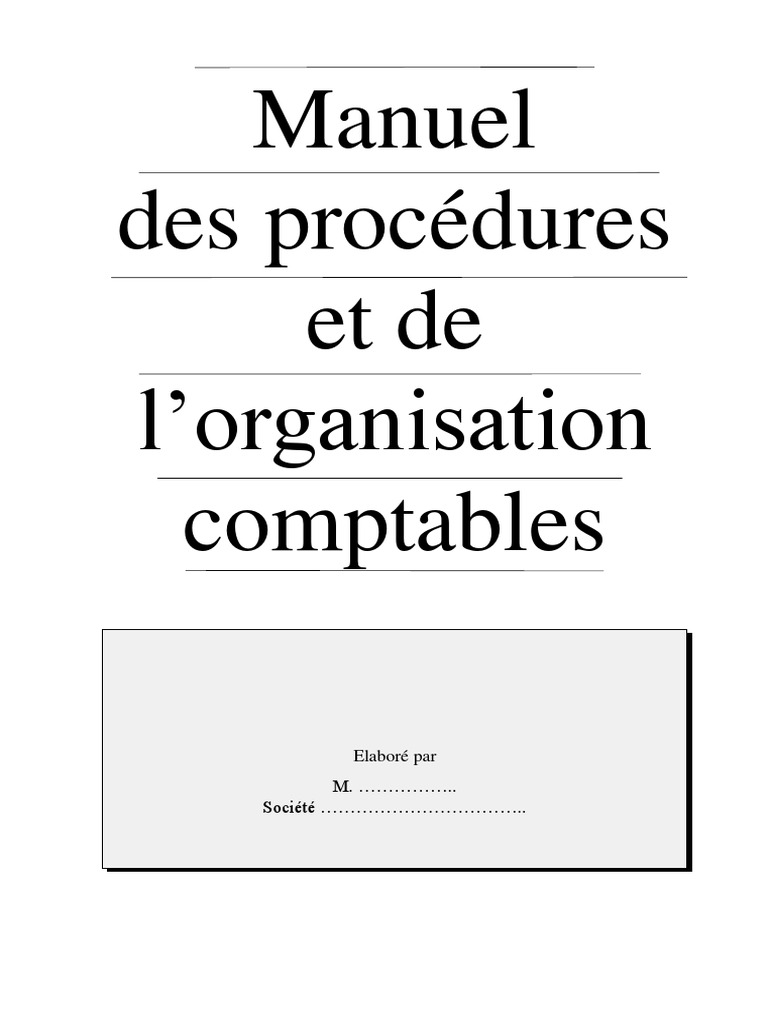 Model - Manuel Des Procedures Et Organisation Comptable PDF | PDF | Facture | Informatique