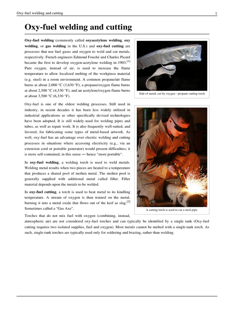 Oxy-Fuel Welding and Cutting | PDF | Chemical Elements | Industrial ...