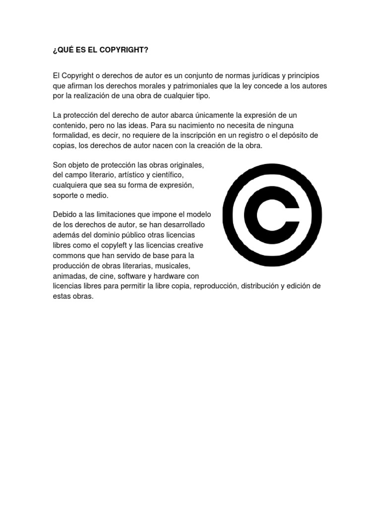 Qué Es El Copyright | PDF | Creative Commons | Obras intelectuales