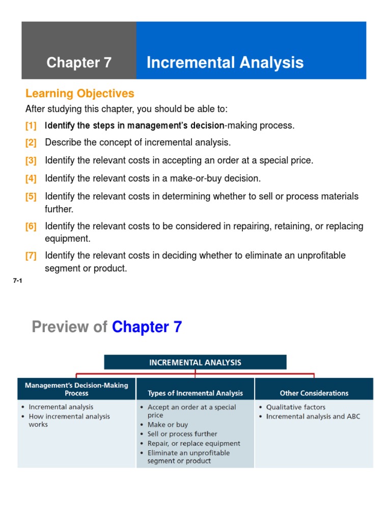 CH 7 Incremental Analysis | PDF | Management Accounting | Book Value