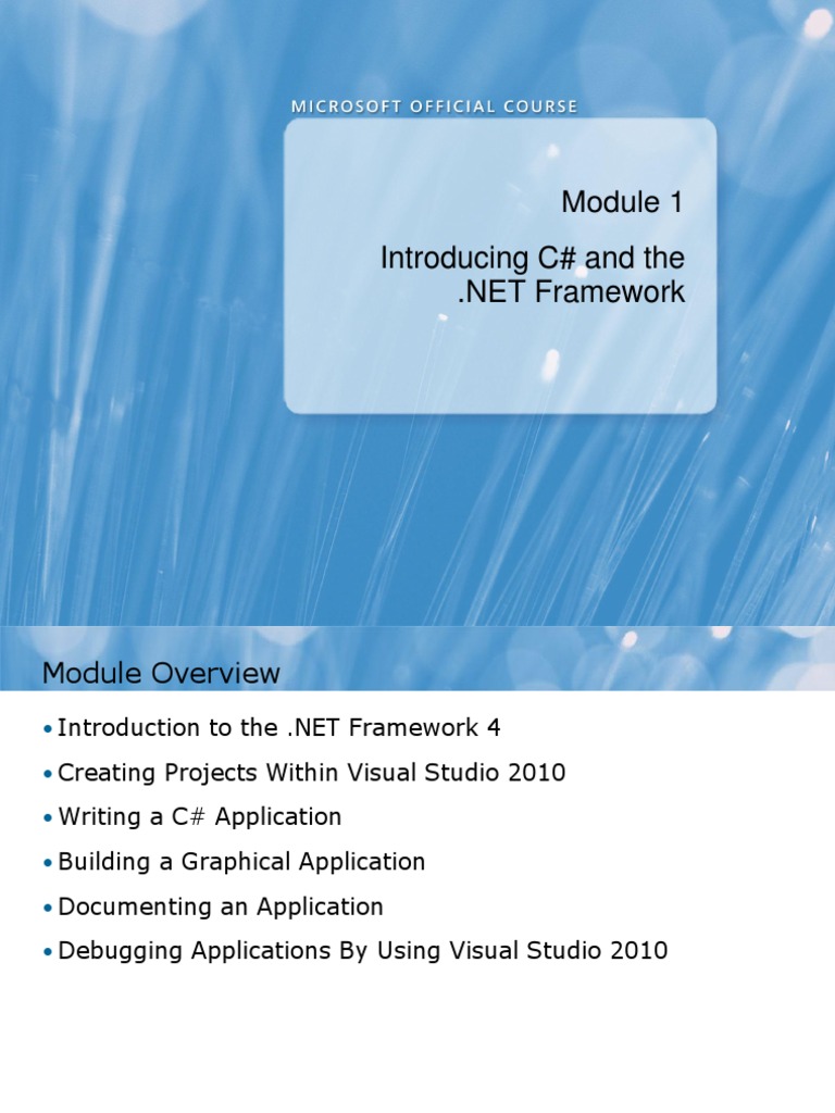 10266a 01 | PDF | Microsoft Visual Studio | C Sharp (Programming Language)