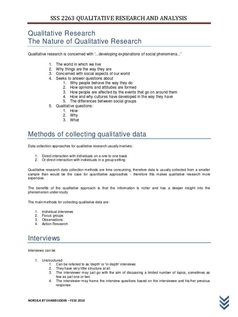 Qualitative Research Notes | PDF | Qualitative Research | Ethnography