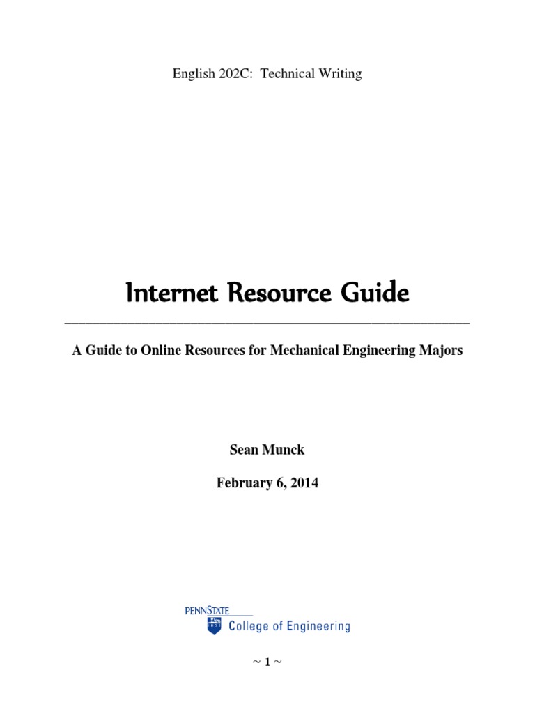 Internet Resource Guide Final Draft | PDF | Engineering | Databases