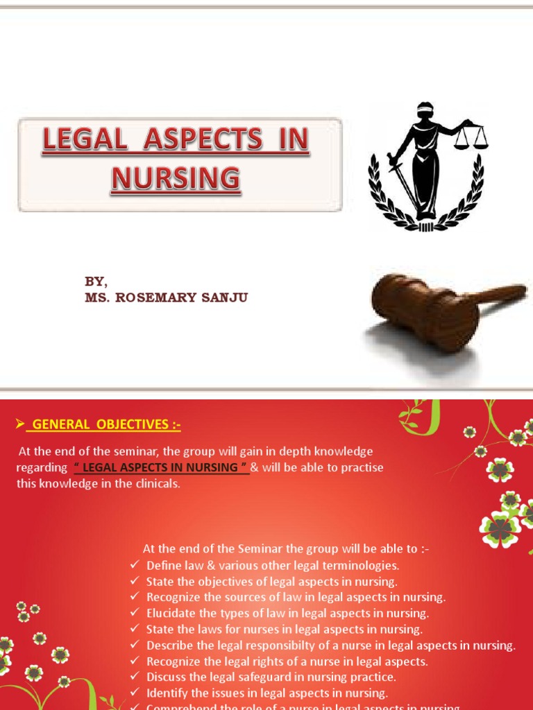 Legal Aspects in Nursing | PDF | Tort | Assault
