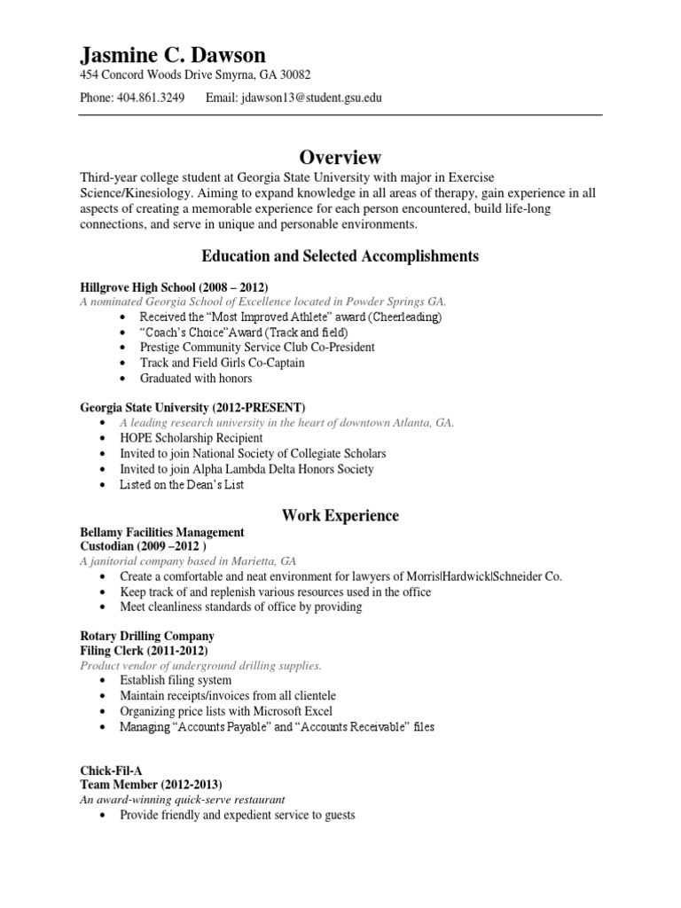 Jasmine Dawson Resume | PDF | Business | Computers