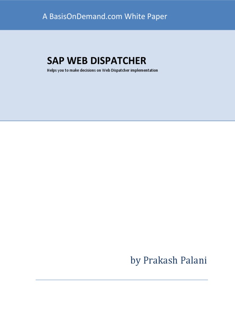 Sap Web Dispatcher Pdf Load Balancing Computing Transport Layer Security