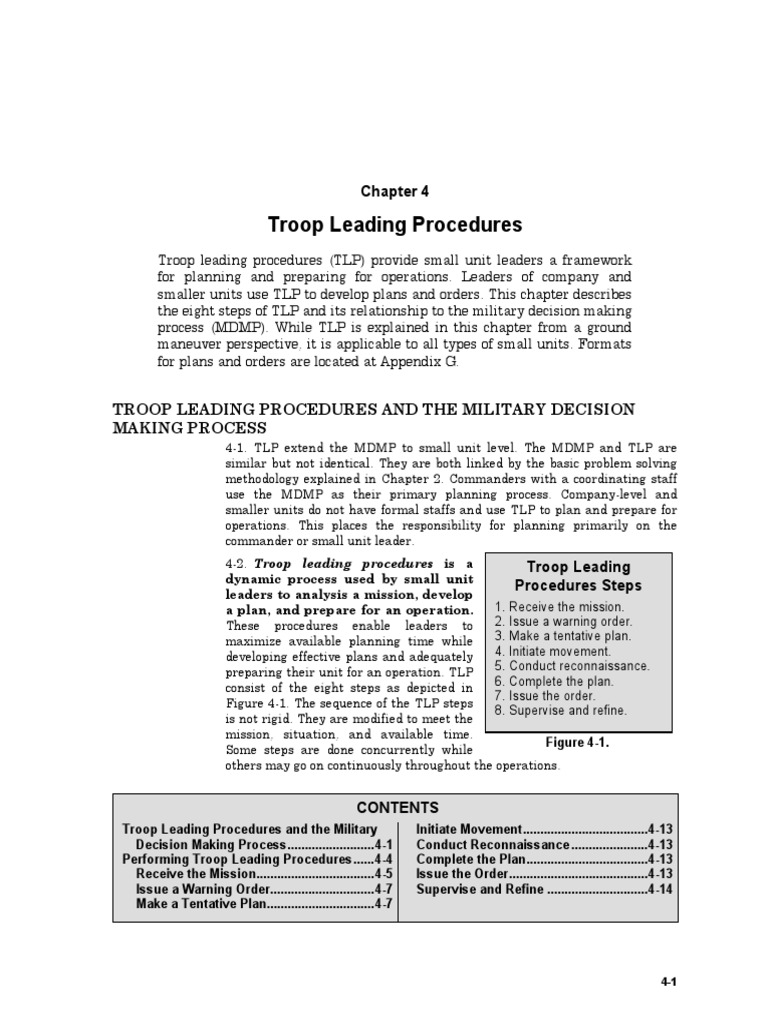 Army Troop Leading Procedures Overview | PDF | Reconnaissance | Military