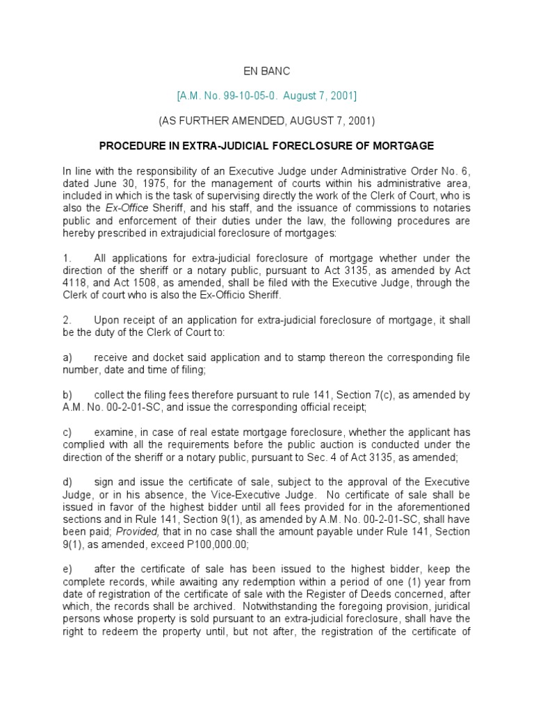 Judicial and Extrajudicial Foreclosure of Mortgage | PDF | Mortgage Law | Foreclosure