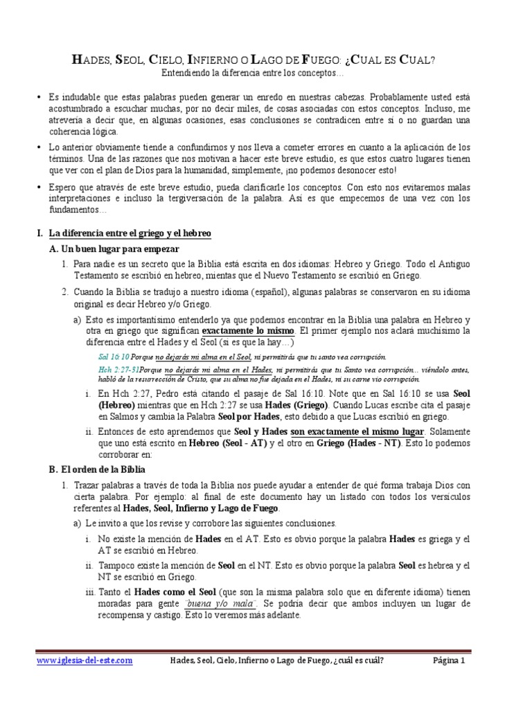 00 Seol Vs Hades | PDF | Religión y espiritualidad