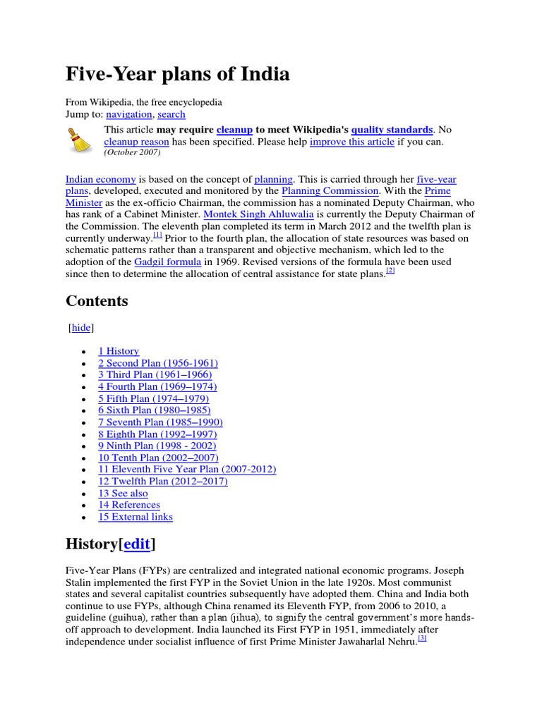 Five Year Plan in India | PDF | Economies | Economics