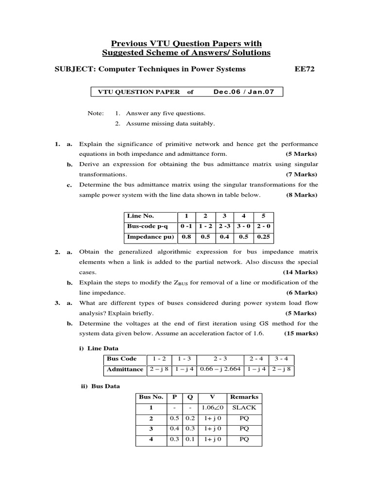 Previous VTU Question Papers | PDF