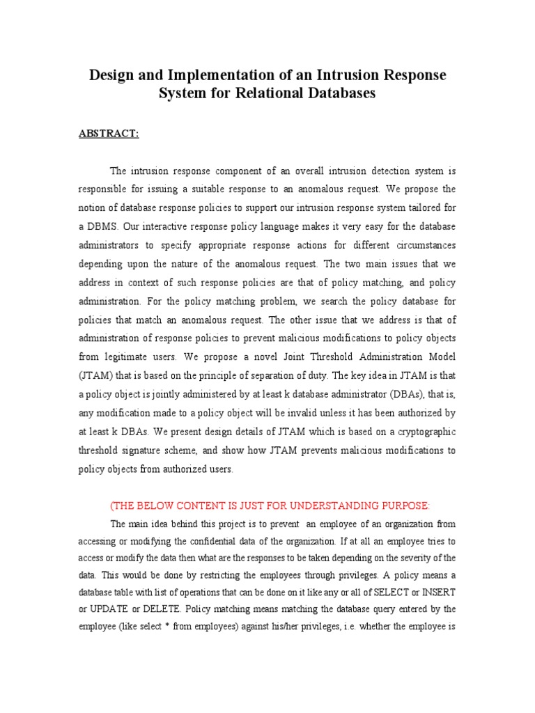 Preventing Insider Data Theft Through Intrusion Response Policies and ...