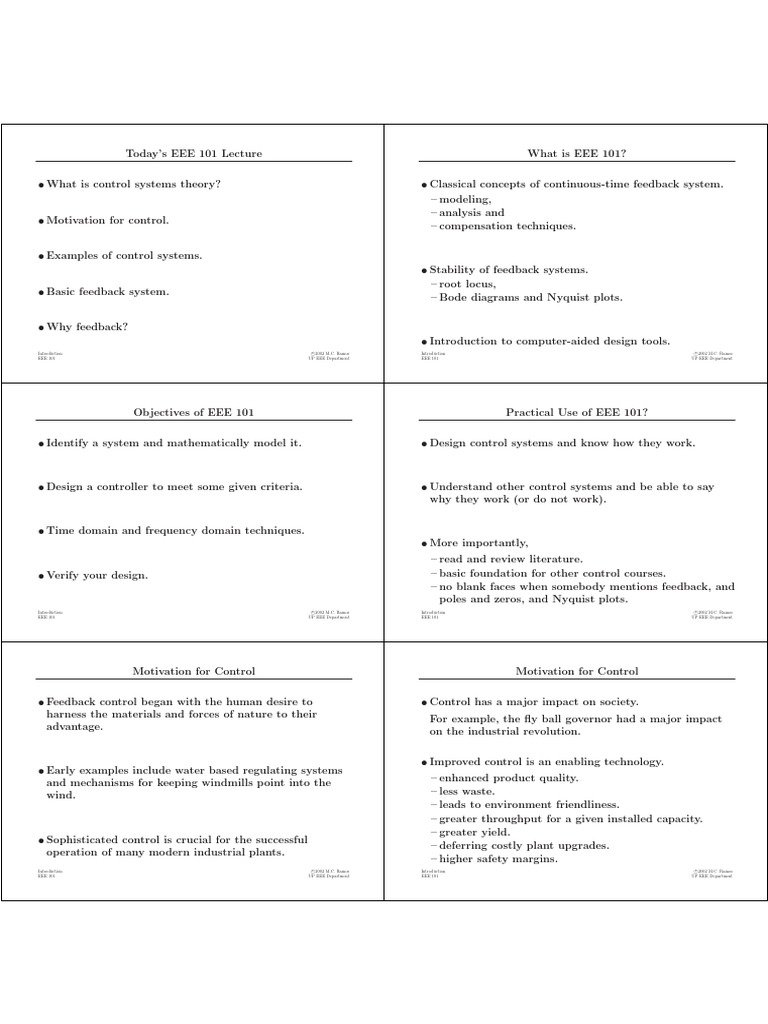 (LCT-0001) EEE 101 Introduction | PDF | Control Theory | Control System