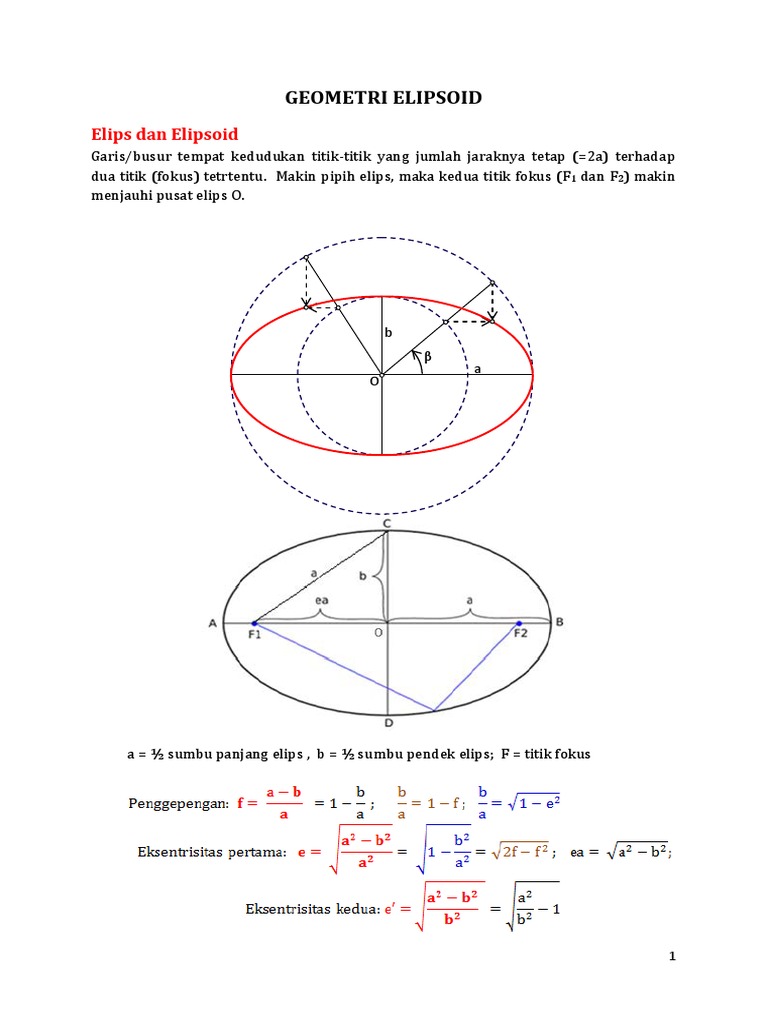 Geometri Elipsoid dan Koordinat Geodetik | PDF