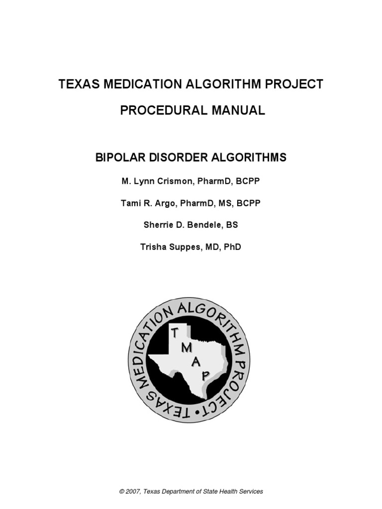 Texas Medication Algorithm Project Procedural Manual: Bipolar Disorder ...